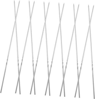 Angoily 20 St&uuml;ck Teiliges Edelstahl Grillspie&szlig;e Flache Wiederverwendbare Metallspie&szlig;e Lang rutschfest und Hitzebest&auml;ndig f&uuml;r BBQ Camping Garten und Feuerstell