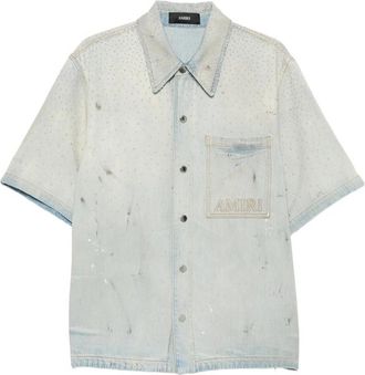 Amiri Crystal-embellished Logo-patch Shirt