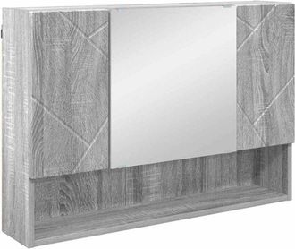 vidaXL Badezimmer-Spiegelschrank mit Tür Grau Sonoma 80 x 17 x 55 cm vidaXL