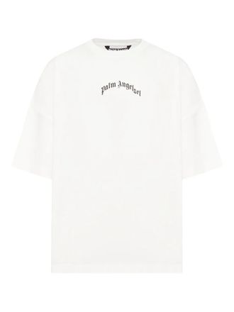 Palm Angels Logo incurv&eacute; au dos sur t-shirt Off White Bl