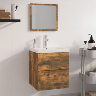 vidaXL Meubles de salle de bain Ch&ecirc;ne fum&eacute; Bois ding&eacute;nierie vidaXL