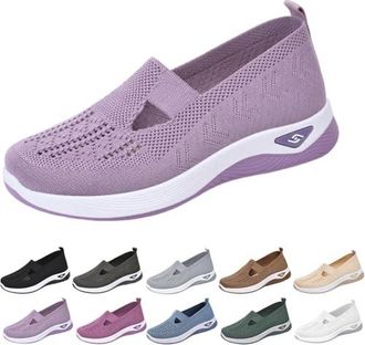 Generic Chaussures orthop&eacute;diques tiss&eacute;es respirantes &agrave; semelle souple pour femme - Chaussures de marche d&eacute;contract&eacute;es &agrave; enfiler - Soutien de la vo&ucirc;te plantair