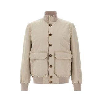Brunello Cucinelli Beige Wasserabweisende Bomberjacke - - Jackets - Herren - Beige - 2XL