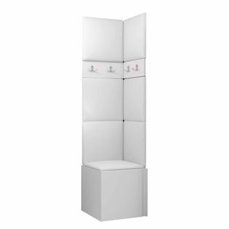 Mirjan24 Garderoben-Set Monati XXI, Schuhschrank mit 3 Fächer, Kleiderhakenbrett, Gepolstertes Paneel/Wandpaneel, 4 Doppelhaken, Flurgarderobe, Wandgarderobe (