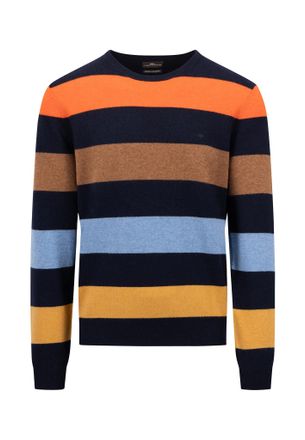 Fynch-Hatton Gestreifter Pullover aus Merino-Kaschmir Navy/XXL