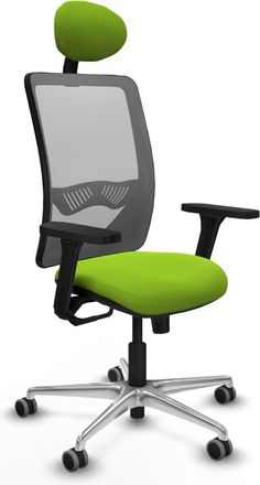 Piqueras y Crespo Schreibtischstuhl mit Zulema-Armlehnen, h&ouml;henverstellbarer Lendenwirbelst&uuml;tze und festem Kopfteil, ausgestattet mit Sincro 3 Positionen und Schneidesc