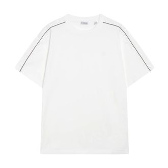 Burberry Homme, Tops, Blanc, Taille: L Seth Chk T-Shirt