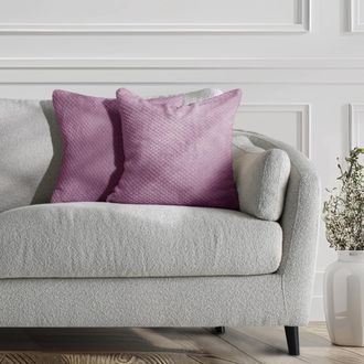 Decoking 58398 2tlg 2 Kissenbez&uuml;ge 45x45 cm Mikrofaser Rei&szlig;verschluss Fleece Kissenh&uuml;llen lila Henry