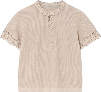 Gustav Femme, Pulls, Beige, Taille: 42 FR Tricot &agrave; col rond