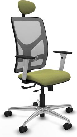 Piqueras y Crespo Schreibtischstuhl Mintgr&uuml;n, mit wei&szlig;en und schwarzen Armlehnen, h&ouml;henverstellbare Lendenwirbelst&uuml;tze und festes Kopfteil, ausgestattet mit Syncro/Tras