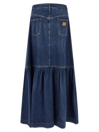 Dolce & Gabbana Womens Blue Cotton Mini Skirt