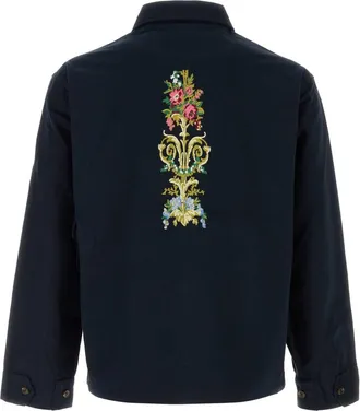 Baziszt Mens Midnight Blue Oxford Pine Shirt Navy Exterior: Cotton Giacche E Gilet Jacket
