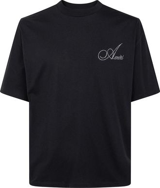 Amiri Homme, Tops, Noir, Taille: L Cryst Script Logo LJ Skate Tee