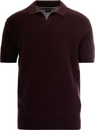 HUGO BOSS Homme, Tops, Brun, Taille: M H-Natalo Polo Structur&eacute; en Tricot