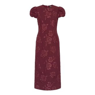 Rotate Rotate Birger Christensen, Femme, Robes, Rouge, Taille: 36 FR Robe Mi-longue en Jacquard