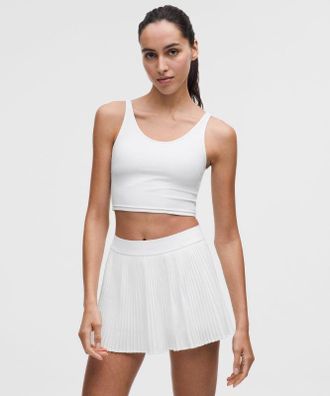 lululemon Tennis-Tanktop mit U-Ausschnitt und Cut-out Mittlerer Halt f&uuml;r B/C-Cups f&uuml;r Frauen - Gr&ouml;&szlig;e XL in White