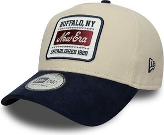 New Era Patch Suede 9Forty E-Frame Casquette Beige Bleu