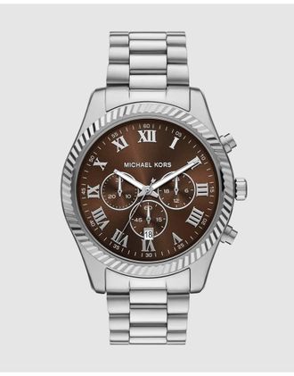 Michael Kors Lexington Chronograph-Uhr aus Edelstahl in Silber