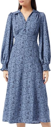 Louche Damen Jussi-Frühlings-Blumen Kleid, blau, 34