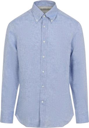 Brunello Cucinelli Homme, Chemises, Bleu, Taille: M Chemise en lin
