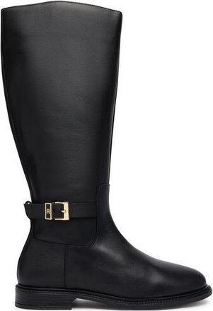 Tommy Hilfiger Stiefel Th Buckle Leather Knee Boot FW0FW09572 Schwarz