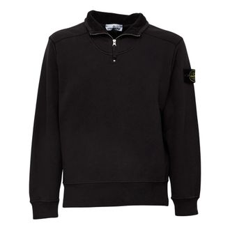 Stone Island Sweatshirt mit halbem Rei&szlig;verschluss - - Sweatshirts & Hoodies - Herren - Schwarzk - XL