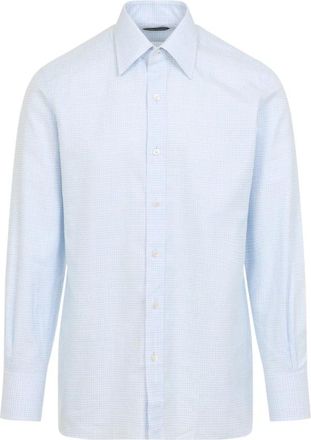 Tom Ford Kariertes Baumwollhemd - - Shirts - Herren - Blau - 2XL