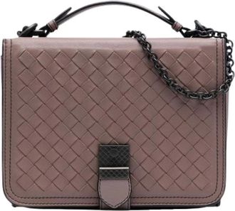 Bottega Veneta Sac bandouli&egrave;re en cuir nappa tress&eacute; Pre-owned - Femme - Pre-owned - Violet - Taille: ONE Size