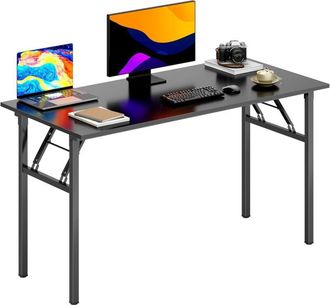 Soges Soges Bureau dOrdinateur Informatique Pliante 120x60cm Table détude/à dîner Pliable pour Maison/Bureau, Noir