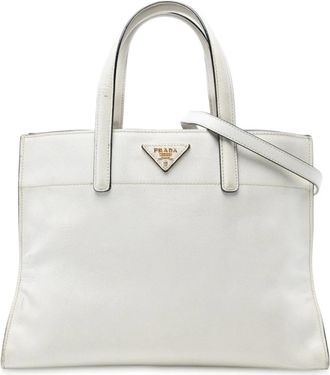 Prada Hobo Bags - Saffiano Soft Triple Pocket Tote - Gr. unisize - in Weiß - für Damen