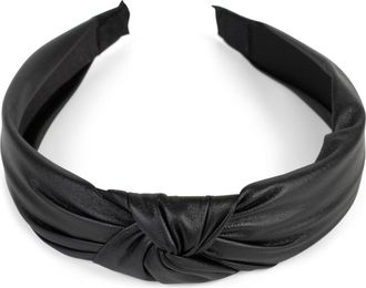 styleBREAKER Haarschmuck Haarreif Kunstleder Optik mit Knoten