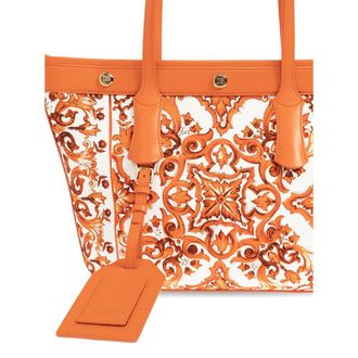 Dolce & Gabbana Majolica-Print Tote Bag - Orange