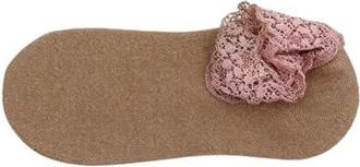 Generico 5 paires de chaussettes &agrave; volants en dentelle de printemps, chaussettes de cheville en coton uni pour femme, Color01, Taille Unique