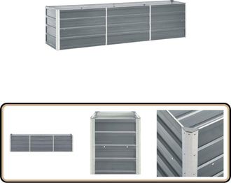 vidaXL Vidaxl - Jardinière surélevée acier galvanisé 240x40x45 cm gris - Jardin Surélevé - Jardinière Acier - Pot De Fleurs Extérieur - Bac De Culture