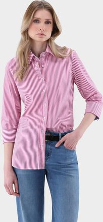 van Laack Gestreifte Hemdbluse mit Kontrast Details