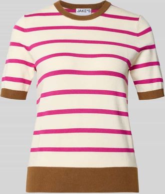 Jake*s Casual Strickshirt aus Viskose-Mix mit Rundhalsausschnitt