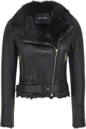Roberto Cavalli Jacke aus Shearling - Schwarz
