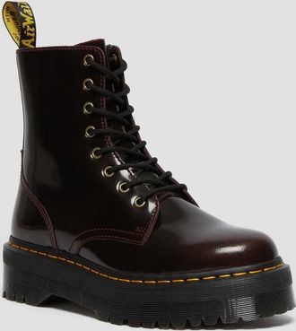 Dr. Martens Leder Jadon Arcadia Plateau Stiefel Schuhe in Rot, Größe: 36