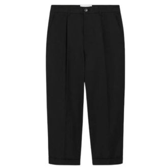 Ami Gek&uuml;rzte Hose mit geradem Bein und Bundfalten - - Trousers - Herren - Schwarzk - S