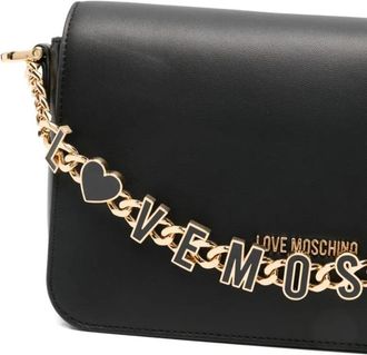Love Moschino Hobo Bags - Structured Shoulder Bag With Gold-Tone Chain - Gr. unisize - in Grau - für Damen