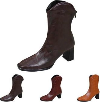 Generic Bottes élégantes à bout pointu pour femme - Bottes intelligentes à faible bloc - Bottes de travail tendance - Bottes de bureau confortables à talons é