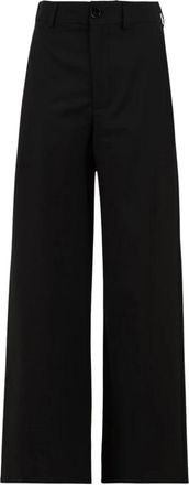SOLOTRE Hose mit asymmetrischem Beinpanel und R&uuml;ckenschleife - - Trousers - Damen - Schwarzk - L