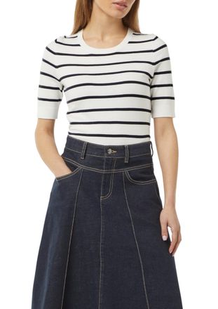 Comma Gestreiftes Strickshirt mit Rippblende
