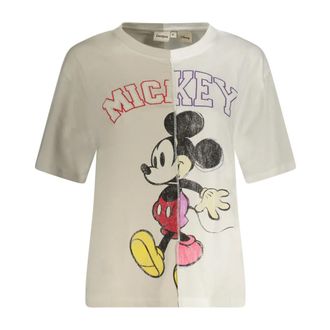Desigual T-shirt Mickey - Femme - Tops - Blanc - Taille: 40 FR
