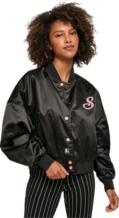 Starter Black Label Damen Ladies Starter Satin College Jacket Black, M