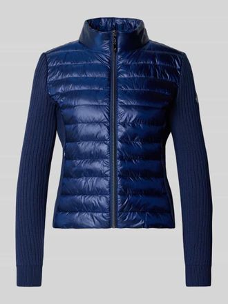 Monari Steppjacke mit Label-Patch und &Auml;rmeln im Strick-Design
