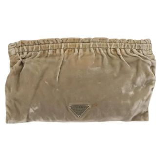 Prada Pre-owned Tissu trousses-de-toilette - Femme - Pre-owned - Beige - Taille: ONE Size