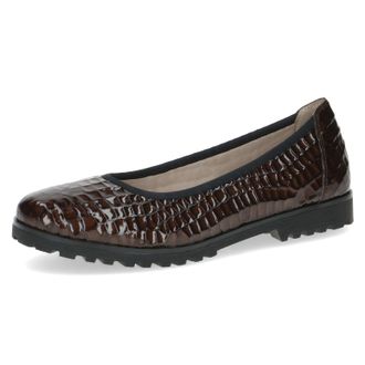 Caprice Caprice Damen Ballerinas aus Leder Rund, Braun (Bronce Croco), 38 EU