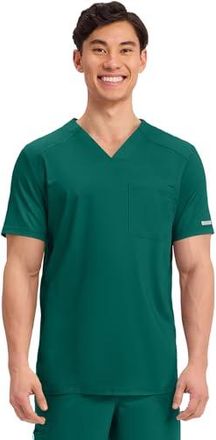 Cherokee Workwear WW Revolution Mens Mens V-Neck Top, WW603, 4XL, Hunter Green