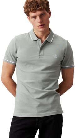 Calvin Klein Jeans Herren Poloshirt Kurzarm Slim Fit, Grau (Slate Gray), XXL